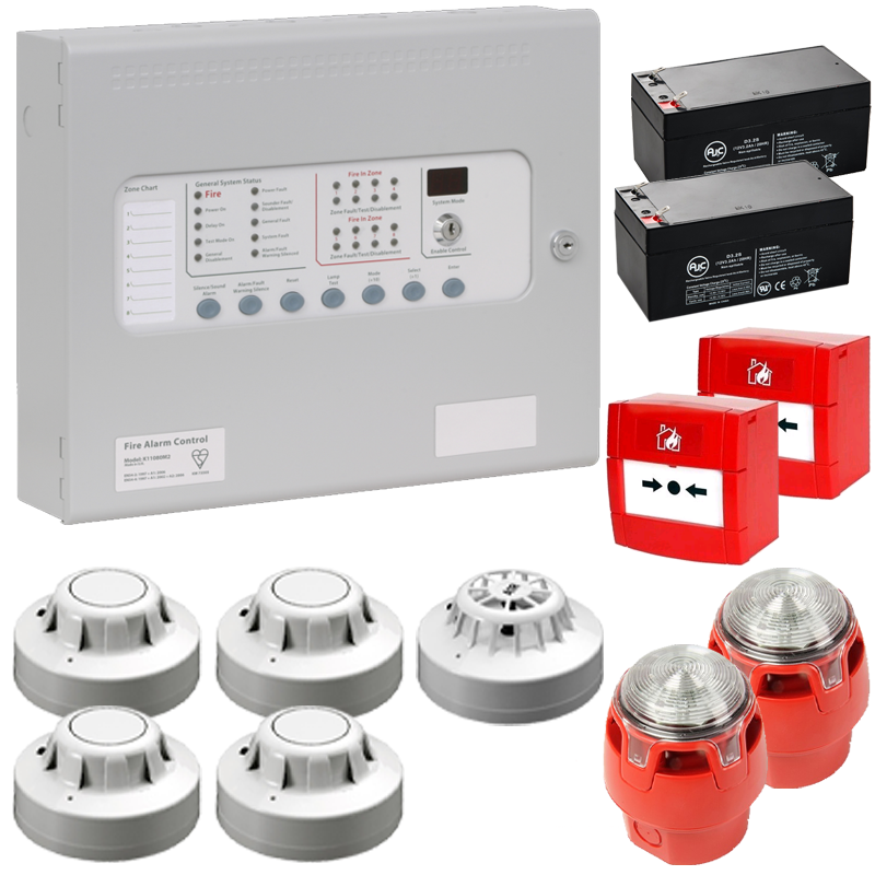 Kentec 8 Zone Fire Alarm Conventional Kit - Apollo (c/w Sounder Beacons ...